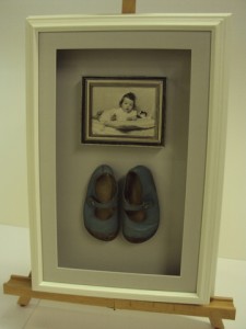 Framed Little Girls Shoes & Photograph