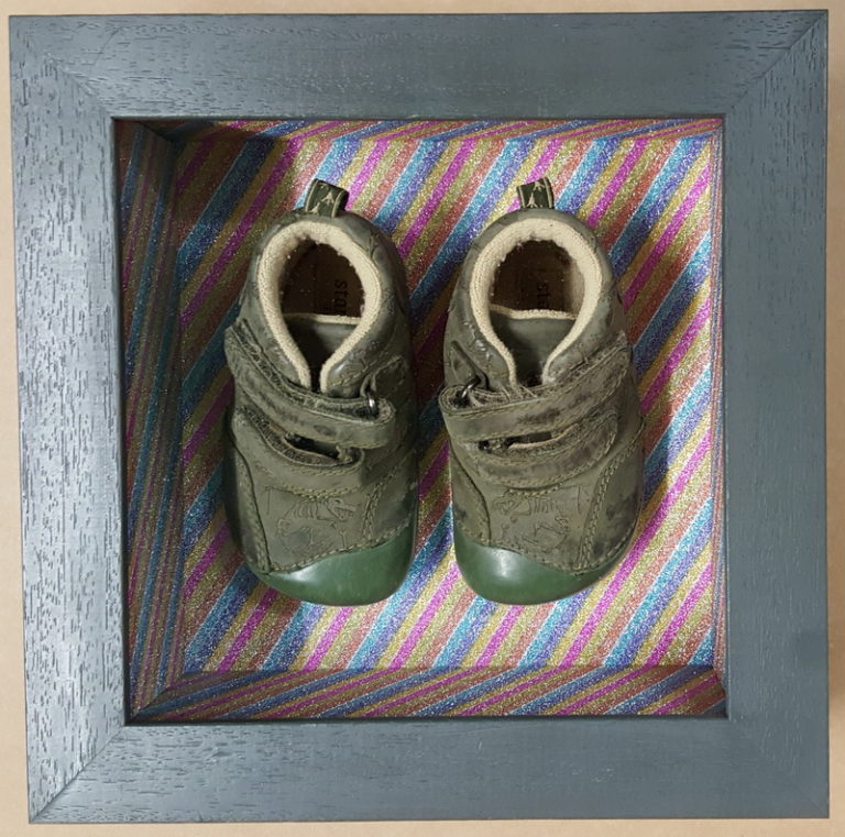 Framed 1st pair of child's shoes