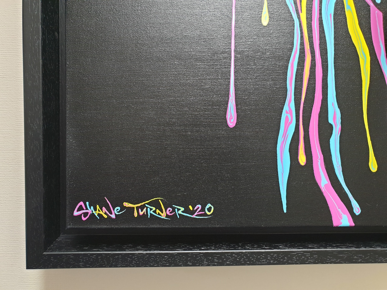 Shane Turner canvas in black tray frame – Bespoke Framing